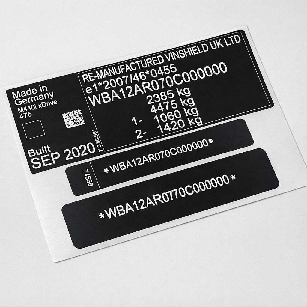 VIN Compliance Labels & Chassis Plates | VIN Stickers UK – VIN SHIELD ...
