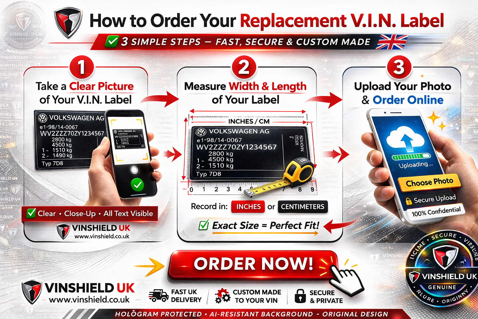 VIN Compliance Labels & Chassis Plates | VIN Stickers UK – VIN SHIELD ...